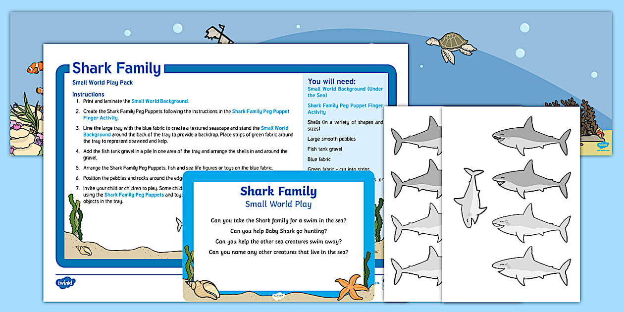 Shark Family Small World Play Idea and Printable Resource Pack