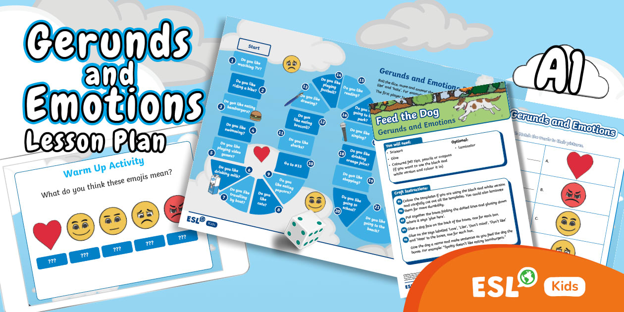 ESL Gerunds: Emotions Lesson Plan [Kids, A1]