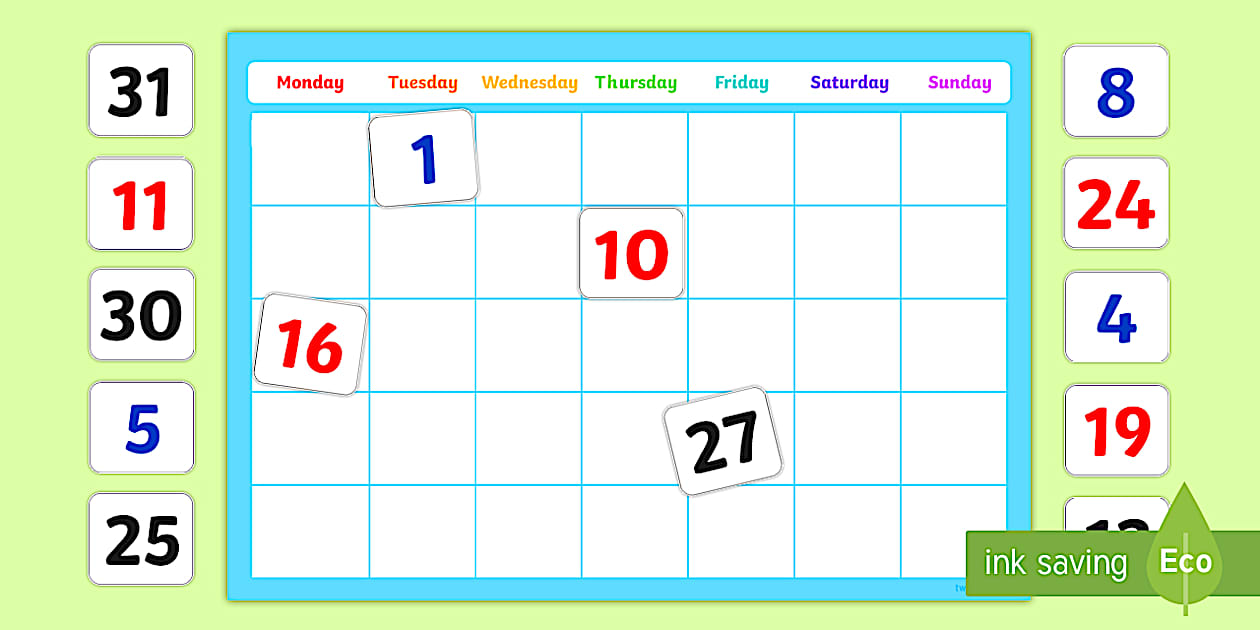 Cursive A2 Editable Calendar Display Pack (teacher made)
