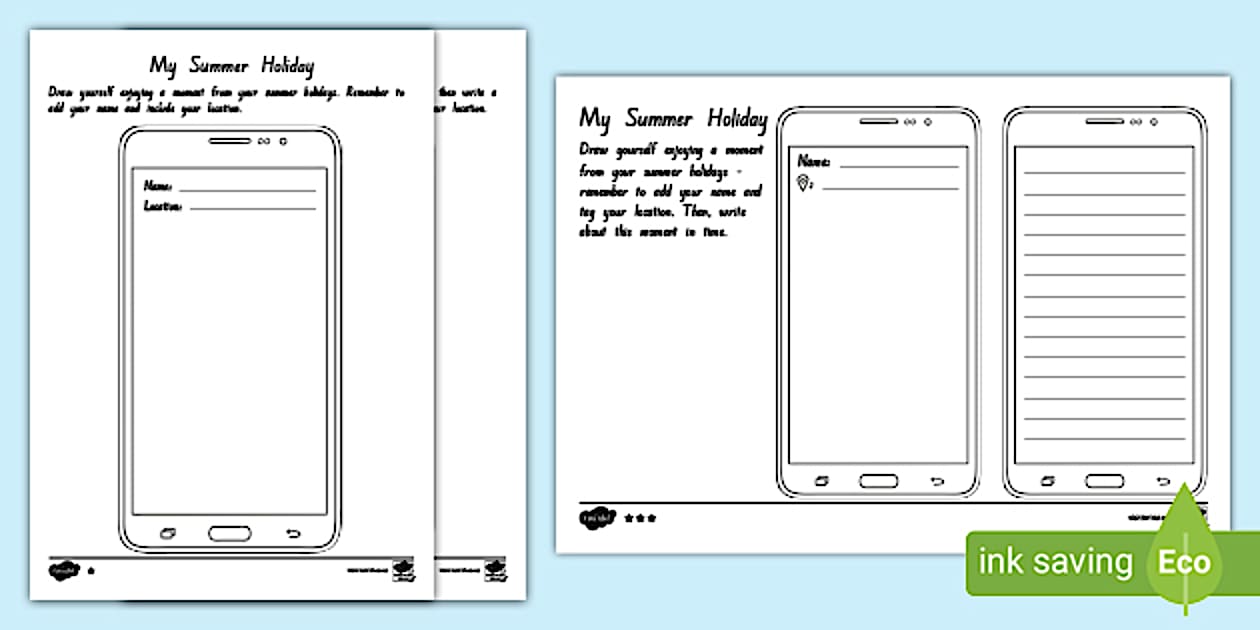 Editable My Holiday Selfie Differentiated Templates - Twinkl