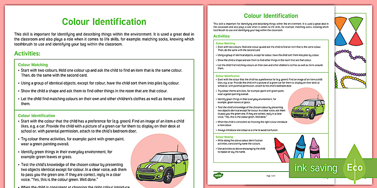 Colour Identification Activity (teacher made) - Twinkl