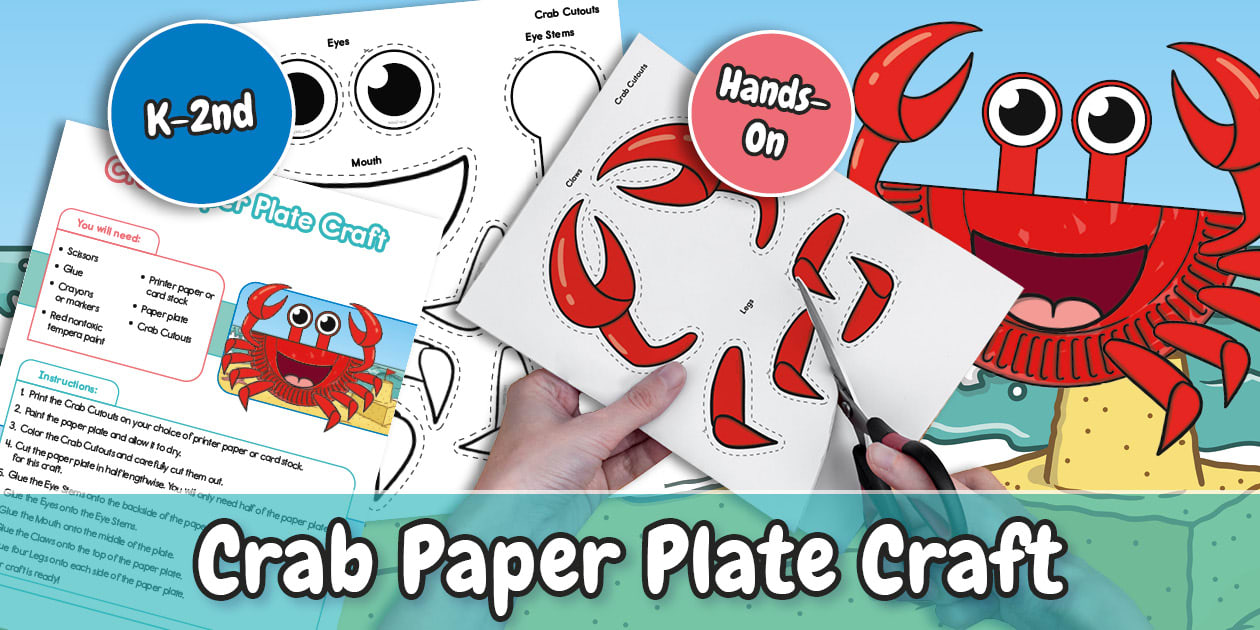 Crab Paper Plate Craft (teacher made) - Twinkl