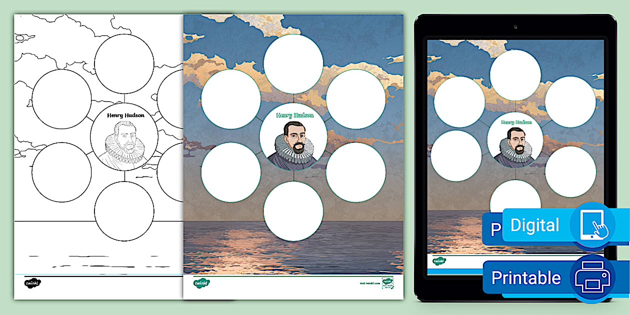 Henry Hudson Mind Map Worksheet (Teacher-Made) - Twinkl