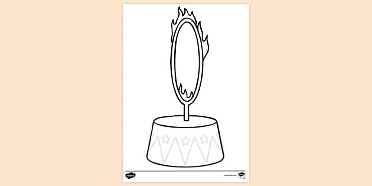 Flaming Hoop Colouring | Colouring Sheets - Twinkl