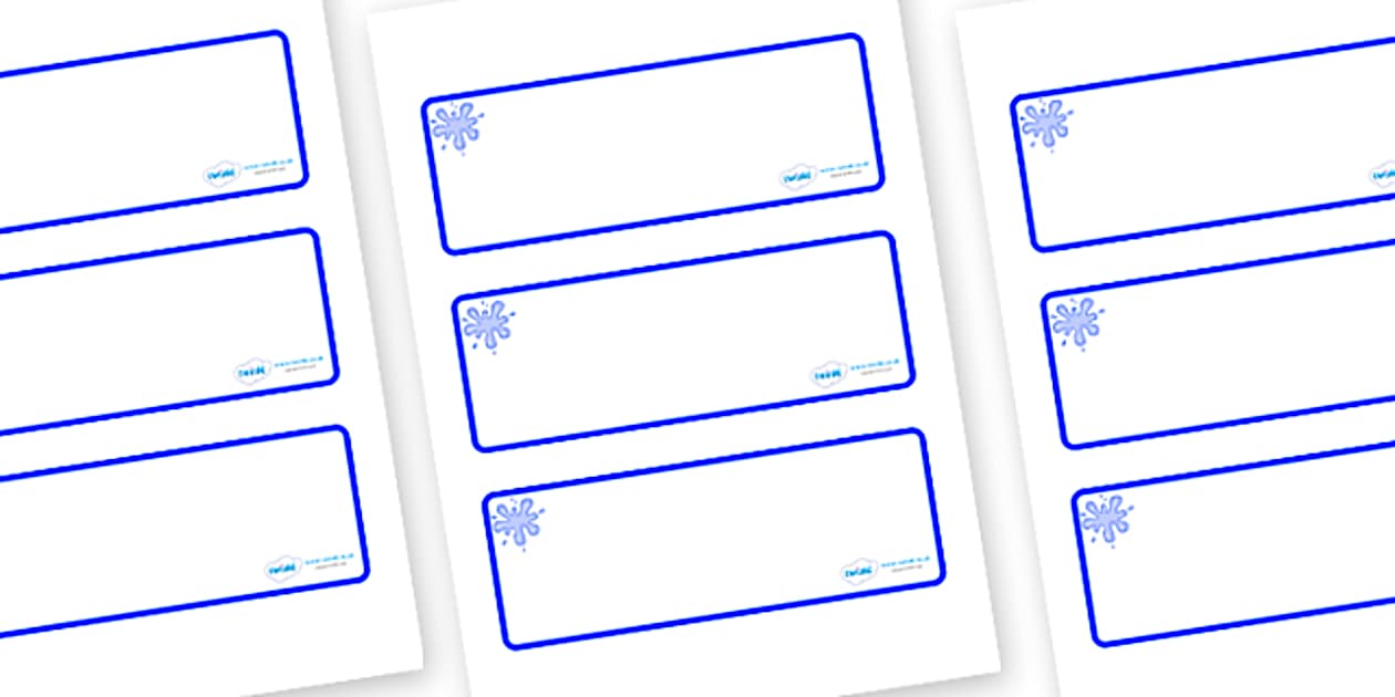 Blue Themed Editable Drawer-Peg-Name Labels (Blank) - Twinkl