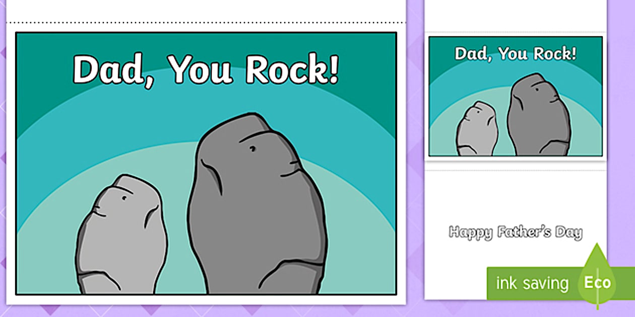 Decorate a Dad You Rock Card (teacher made) - Twinkl