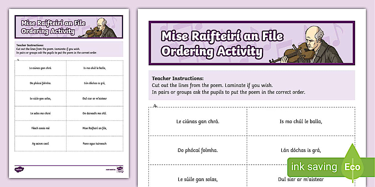 Is Mise Raifteirí an File Ordering Activity (teacher made)