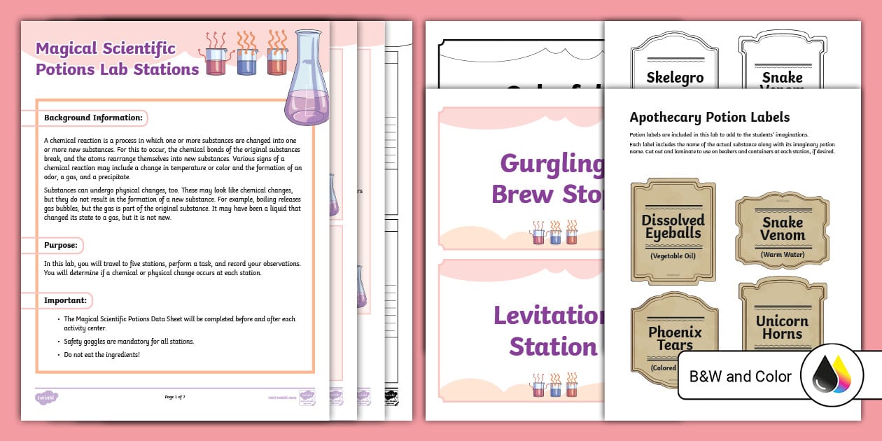 Scientific Potions Activity | Science | Twinkl USA - Twinkl