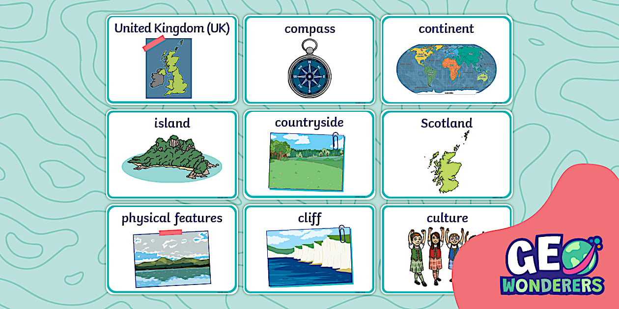 KS1 United Kingdom Vocabulary Cards (teacher made) - Twinkl