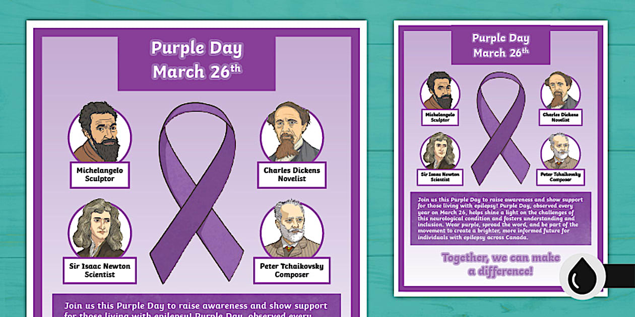 Purple Day in Canada Display Poster (teacher made) - Twinkl