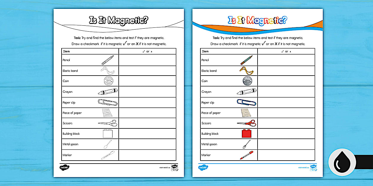 Is it Magnetic? Activity Sheet (teacher made) - Twinkl