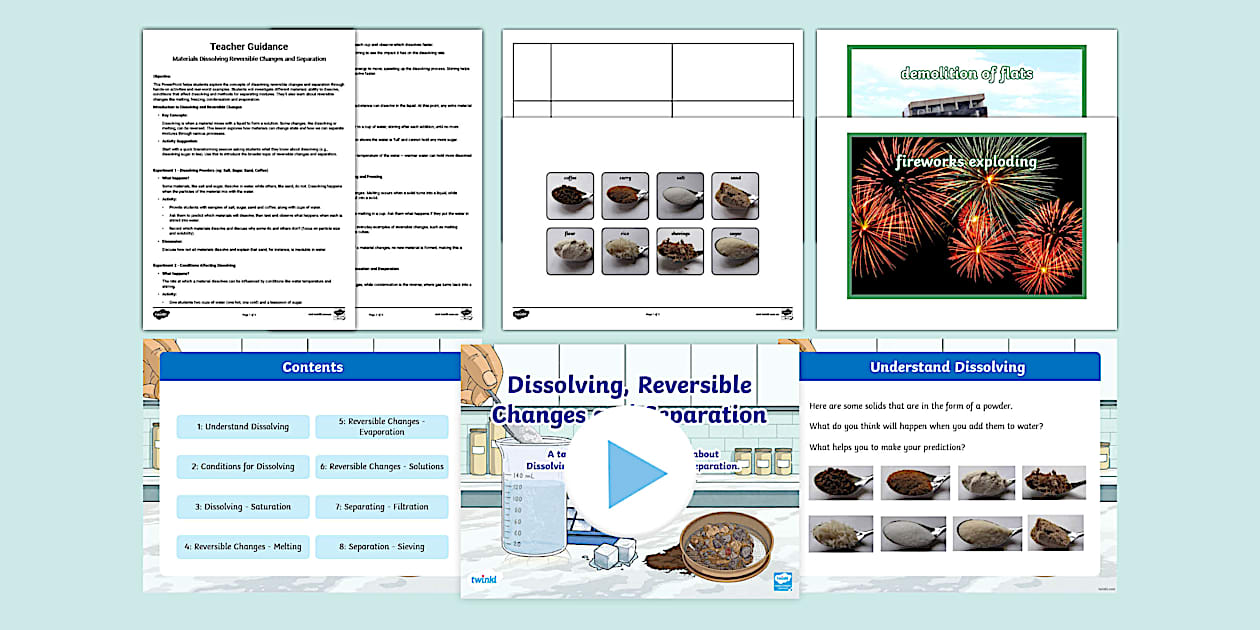 Materials Dissolving Reversible Changes and Separation Pack