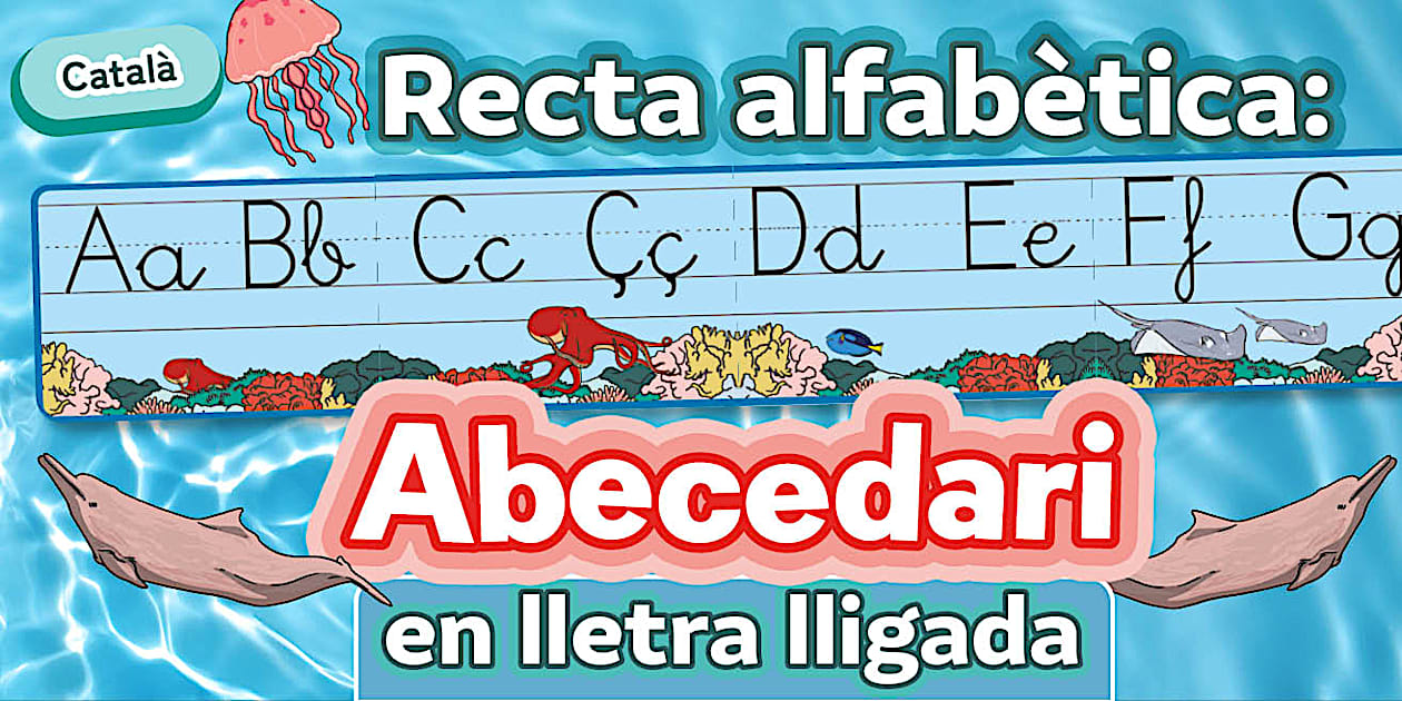 Recta alfabètica: Abecedari en lletra lligada - Català