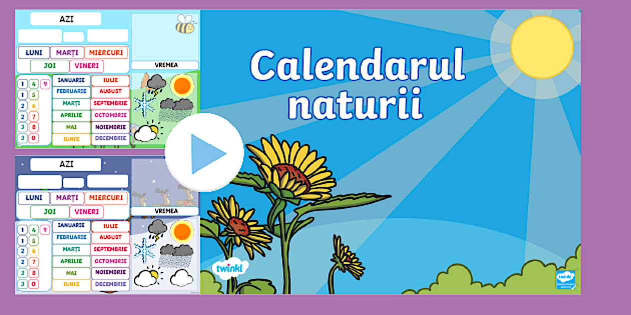 Calendarul naturii la clasa pregătitoare – Twinkl România