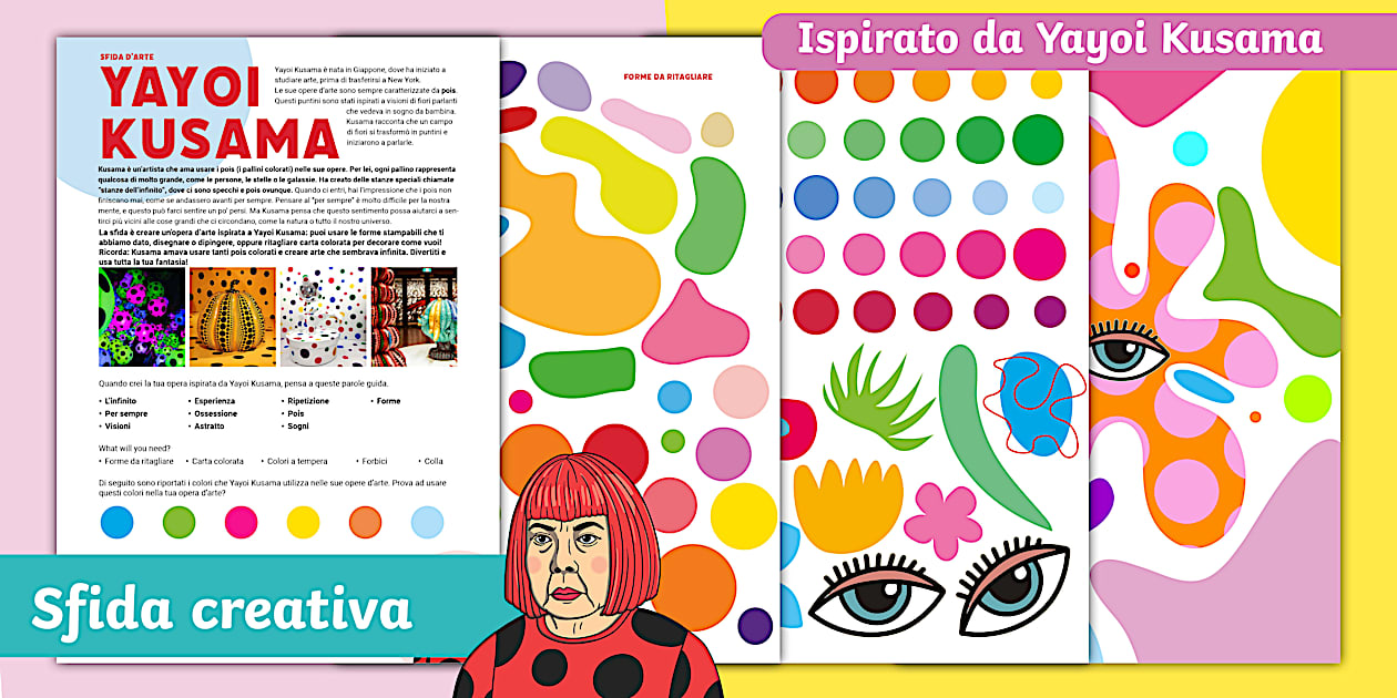 Collage e gioco artistico ispirato da Yayoi Kusama - Twinkl