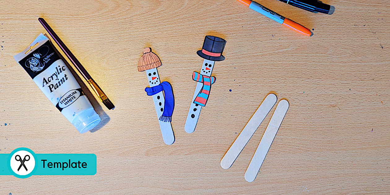 Lolly Stick Snowman Craft | Winter Crafts (teacher made)