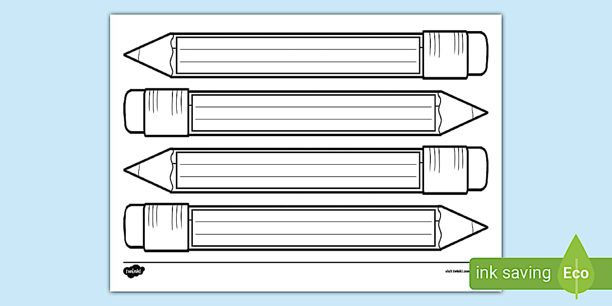 Pencil Template (teacher made) - Twinkl
