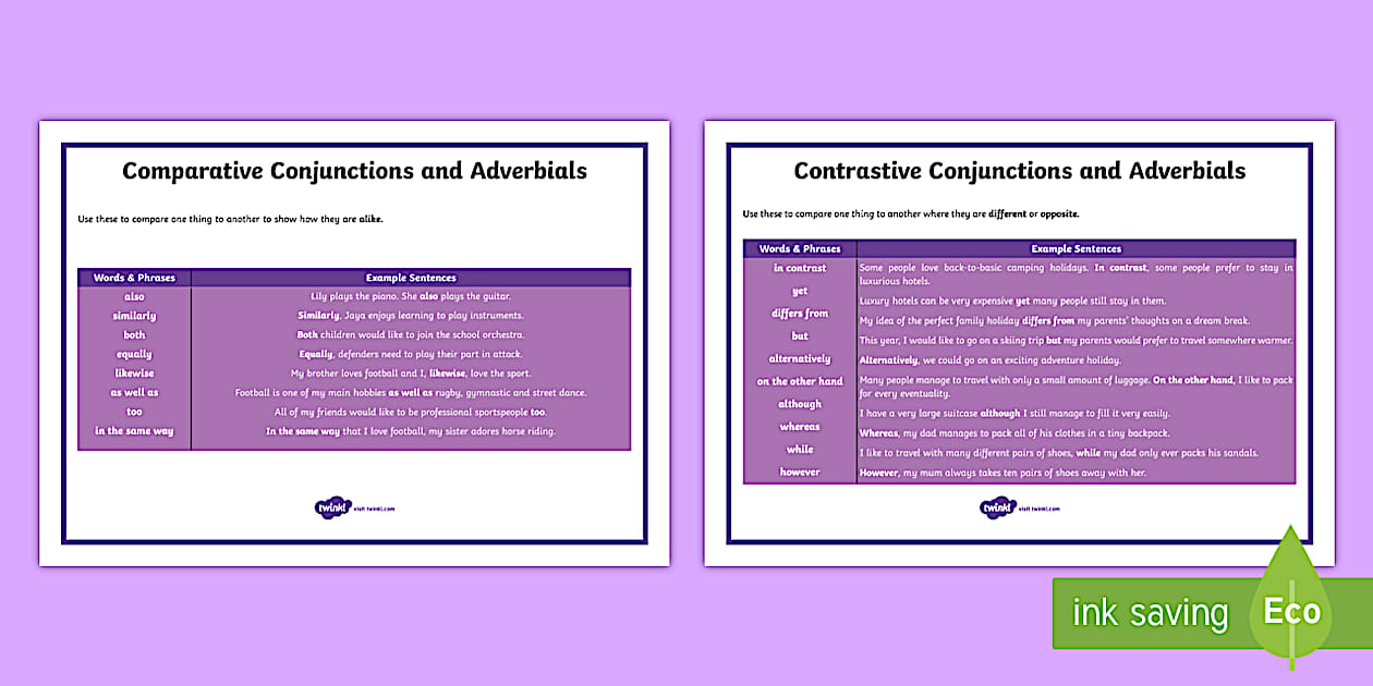 Compare and Contrast Word Mat | Comparison Words | Twinkl