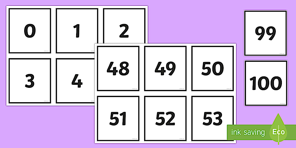 0-100 Square Cards - 100-200 Square Number Cards - Twinkl