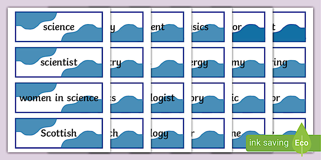 Scotland's Women in Science Vocabulary Cards (teacher made)