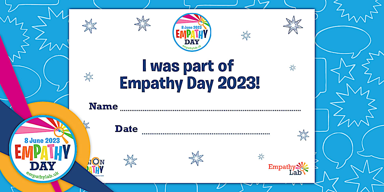FREE! - Empathy Day Mission Certificate (teacher made)