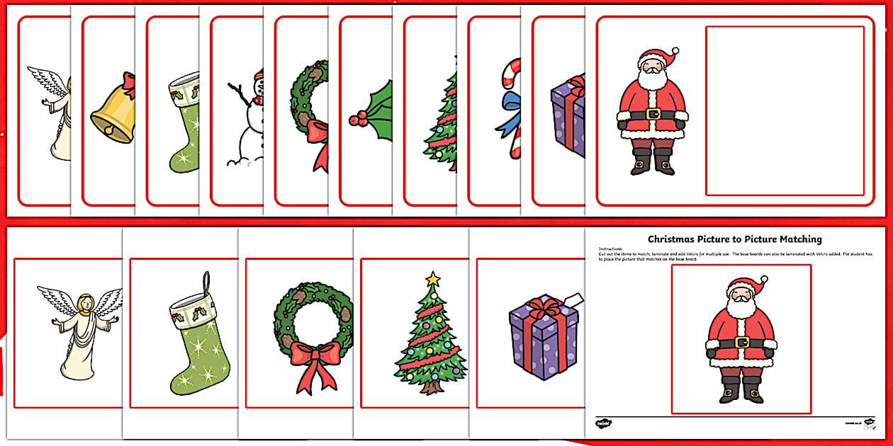 Workstation Pack: Christmas Picture to Picture Matching Activity Pack