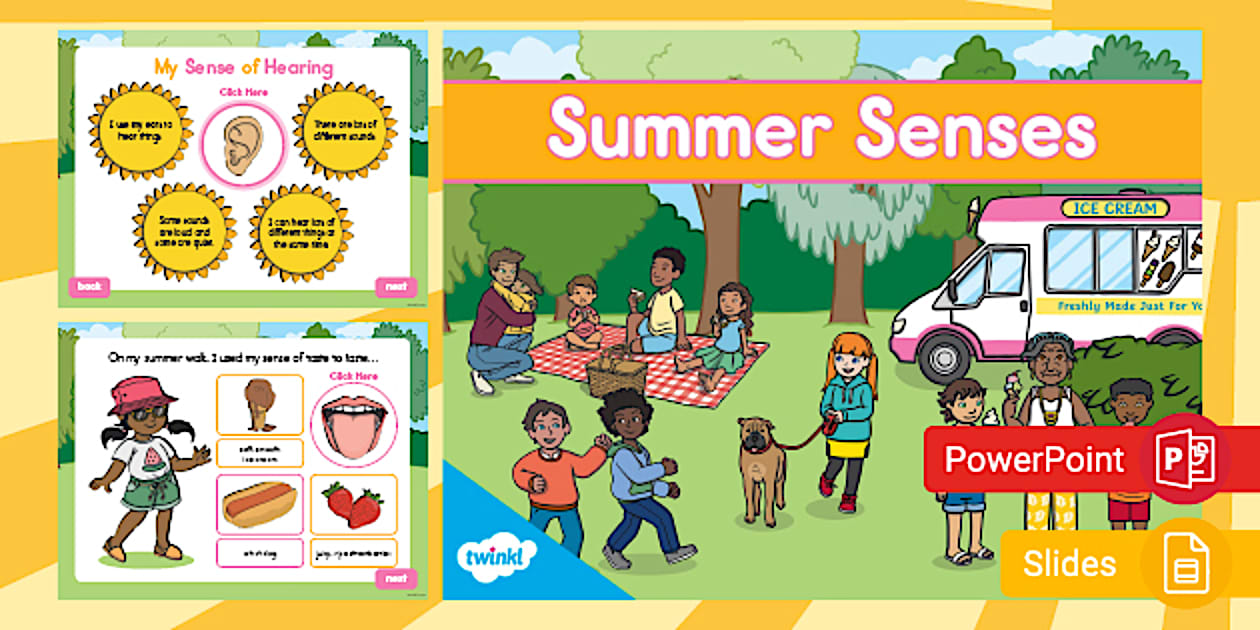 Summer Senses PowerPoint & Google Slides (Teacher-Made)