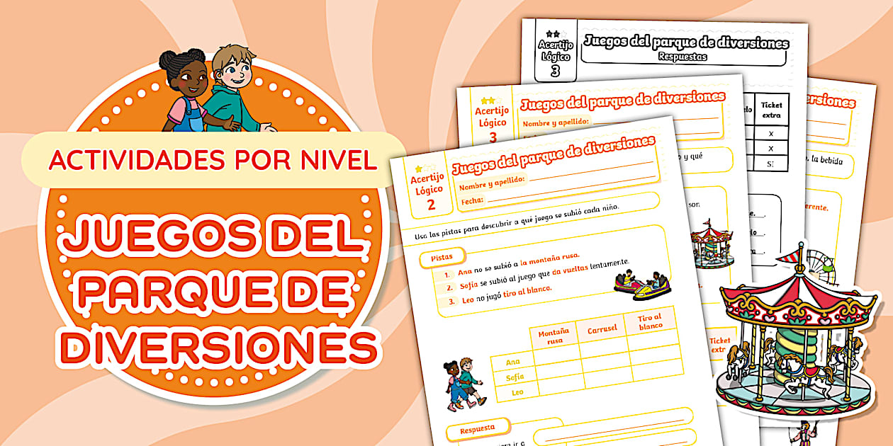 Ficha de actividad: Juegos de lógica de los juegos del parque de ...