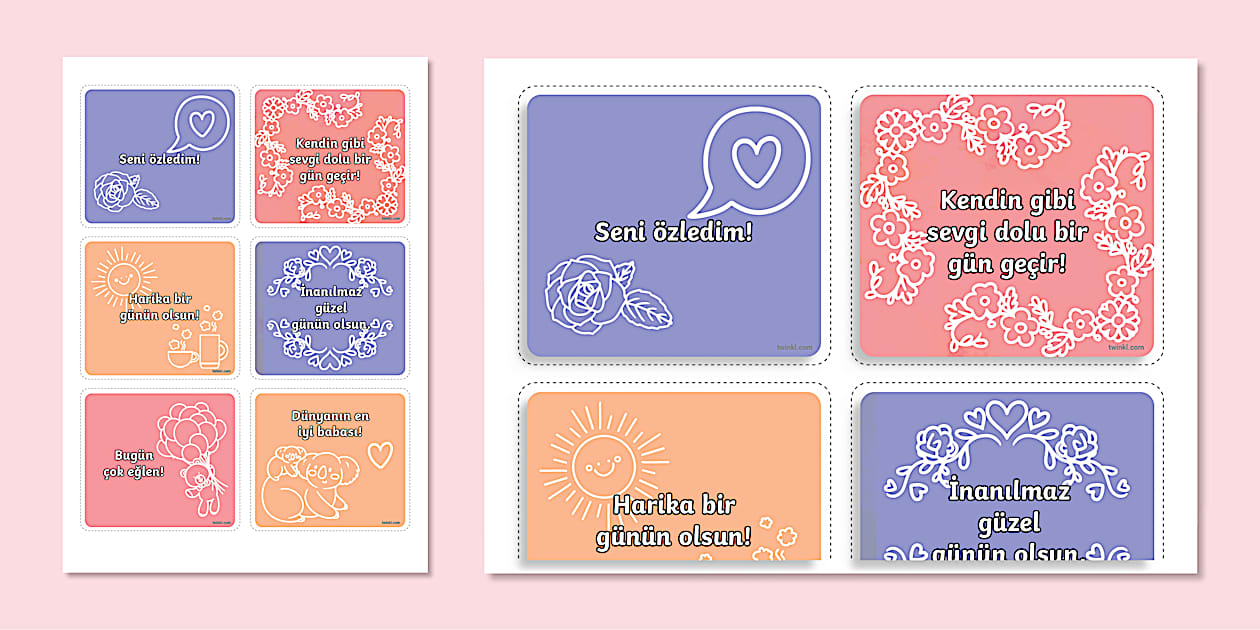 Beslenme Kutusu için Sevgi Dolu Notlar (teacher made)