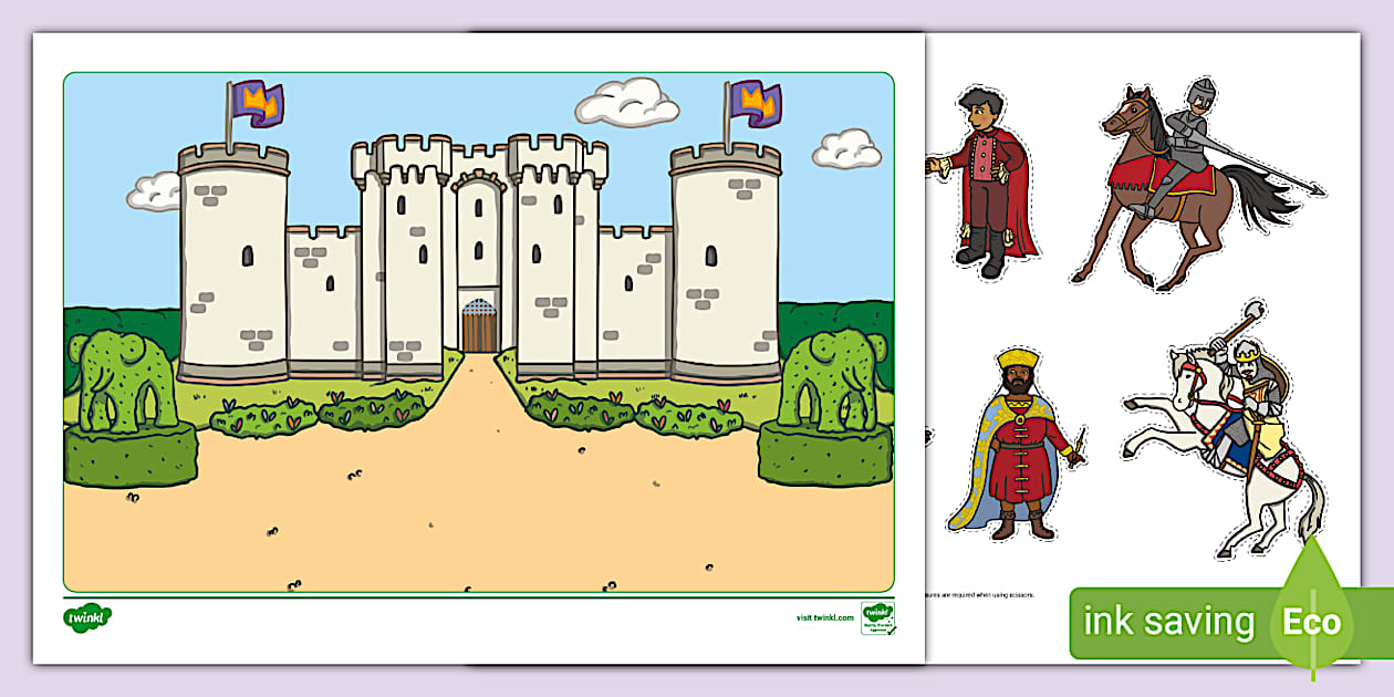 Castle Cut and Stick Scene (teacher made) - Twinkl