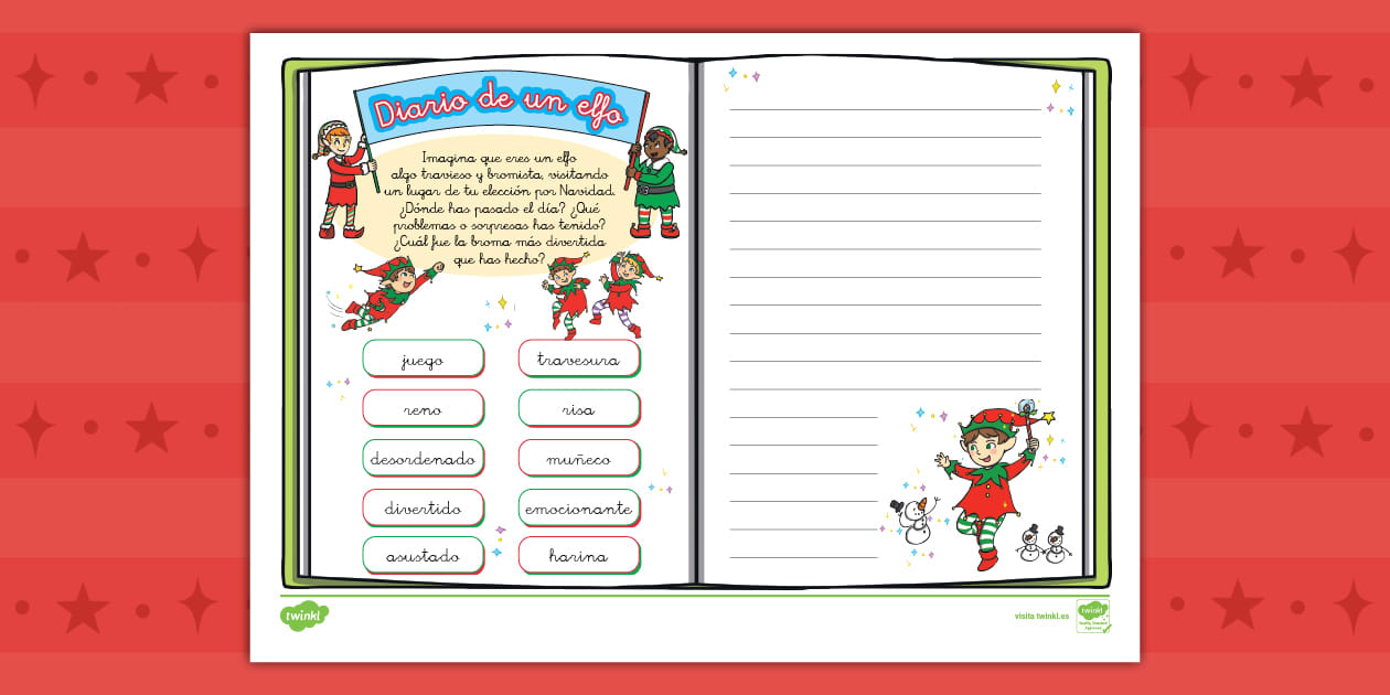 Ficha de actividad: Diario de un elfo - Twinkl