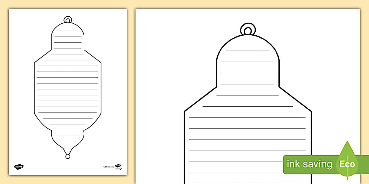 Lantern Writing Template, Lanterns (teacher made) - Twinkl