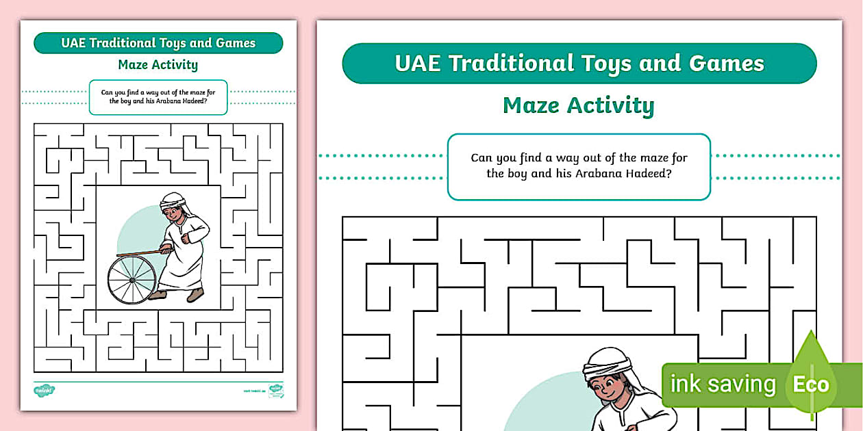 UAE Traditional Toys and Games Maze Activity