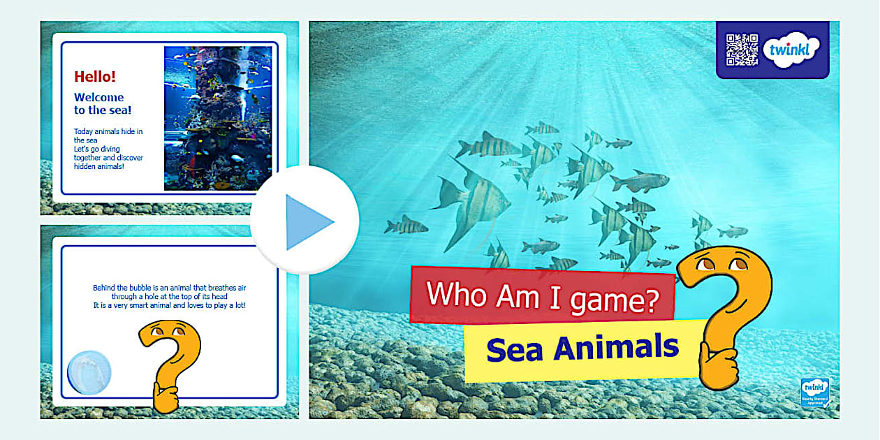 Who Am I Game - Water Animals (teacher made) - Twinkl