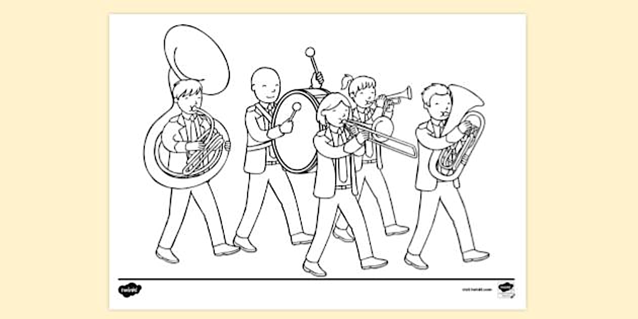 Brass Band Colouring | Colouring Sheets (teacher made)
