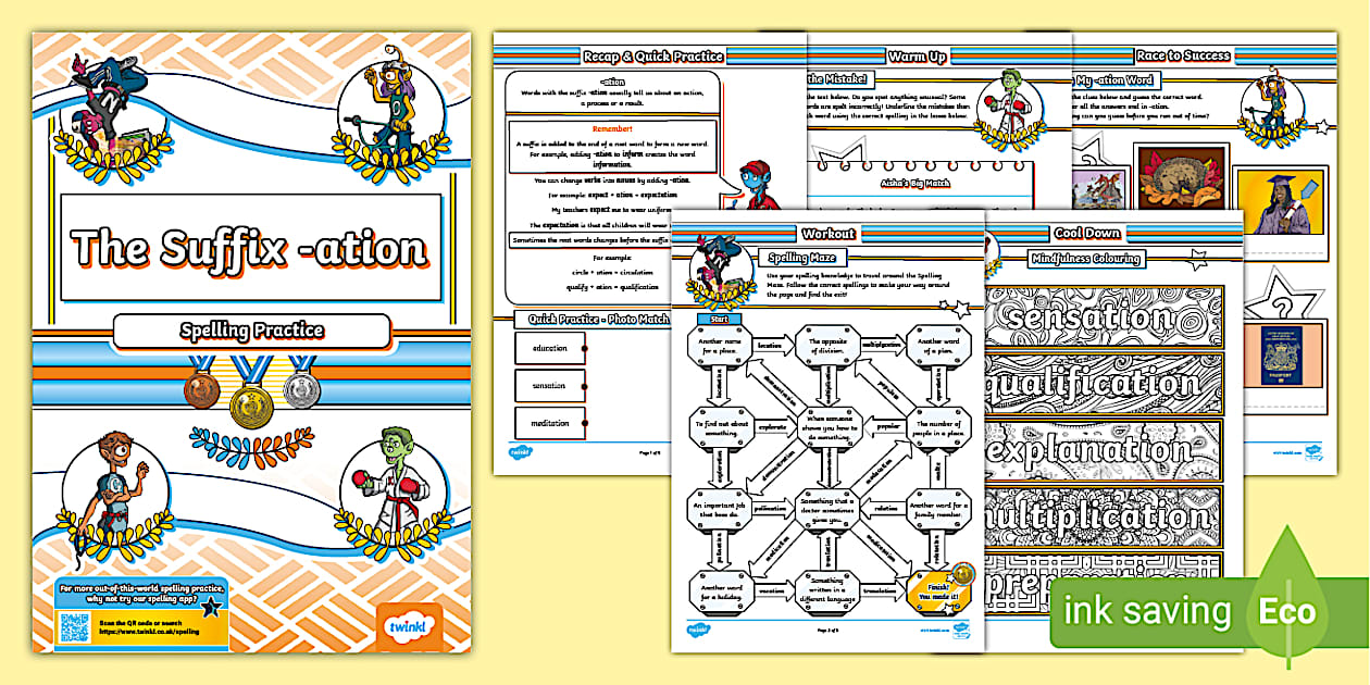 Twinkl Spelling Suffix -ation KS2 Spelling Practice Booklet