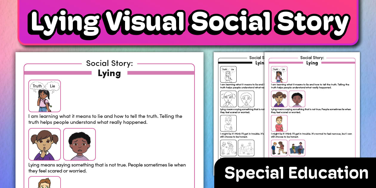 Lying Visual Social Story for Special Education
