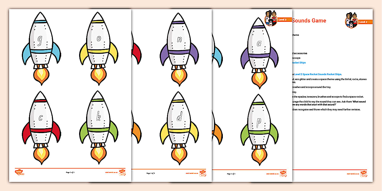 Phonics Level 2 Space Rocket Sounds Rocket Ships - Twinkl