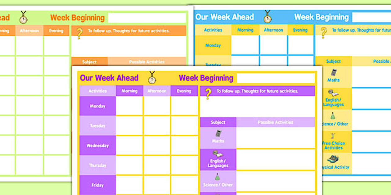 Weekly Organiser - Child Planner (teacher made) - Twinkl