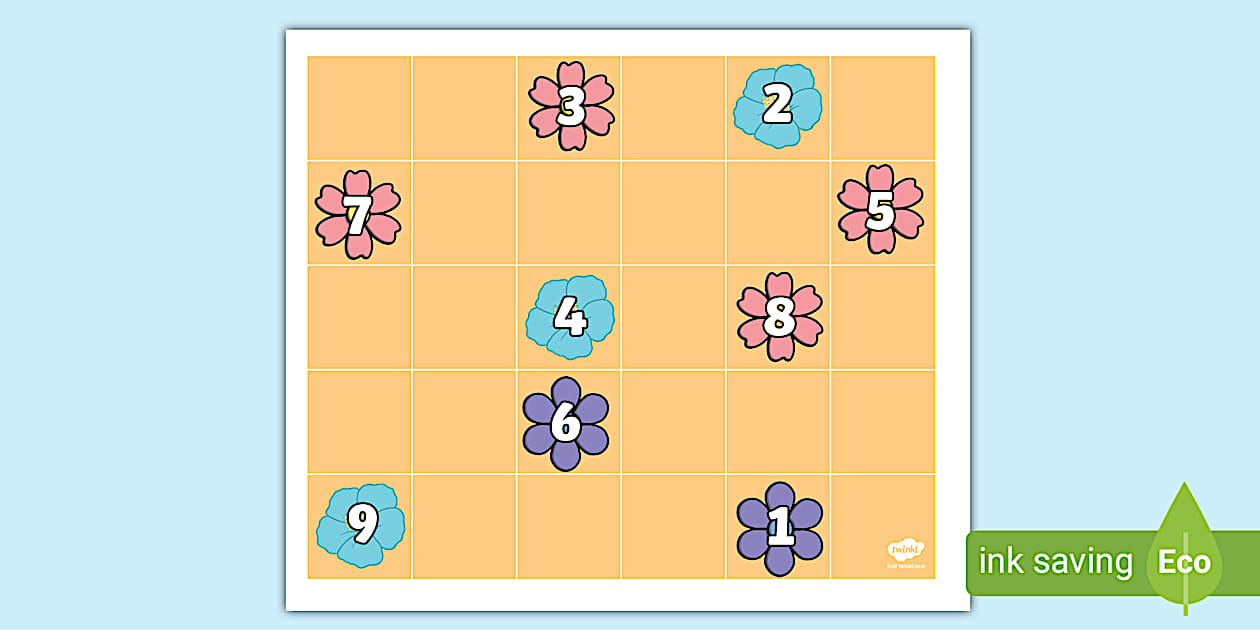 Counting on Flowers Mat (Compatible with Bee-Bot) - Twinkl