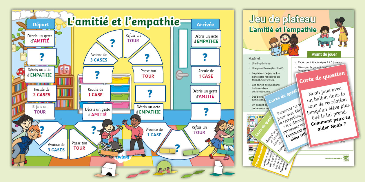 Jeu de plateau - l'empathie et l'amitié (teacher made)