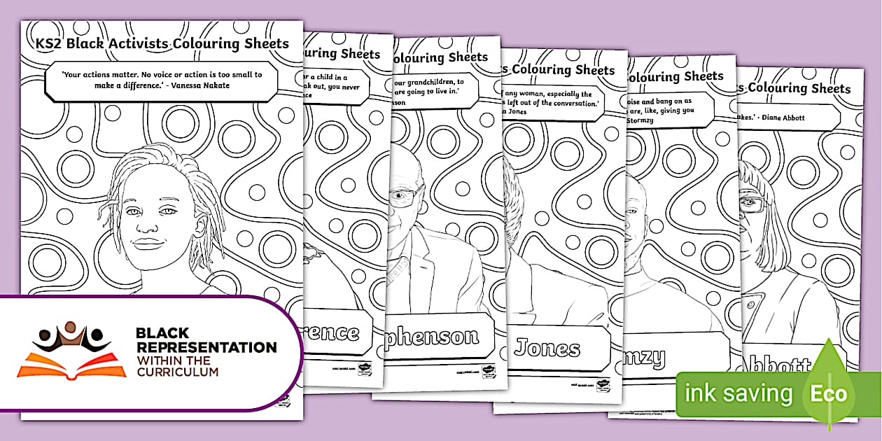 KS2 Black Activists Colouring Sheets (teacher made) - Twinkl