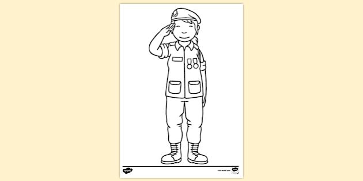 Soldier Colouring Page for Children | Colouring Sheets