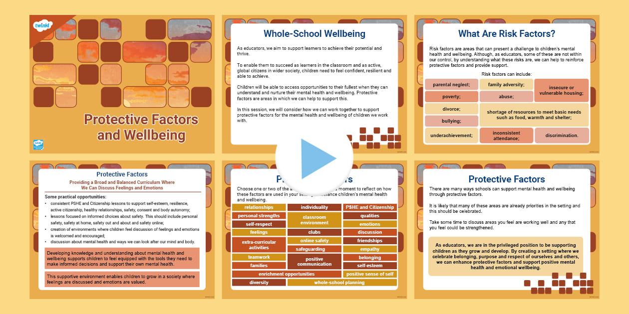 Protective Factors and Wellbeing CPD PowerPoint - Twinkl