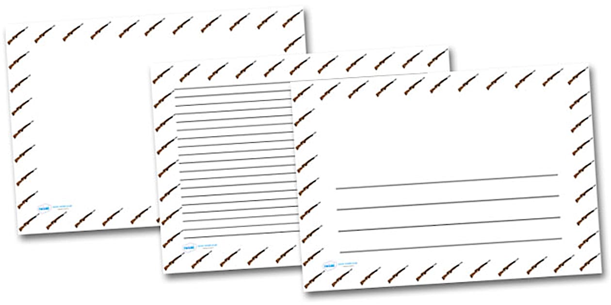 WW2 Rifle Landscape Page Borders- Landscape Page Borders