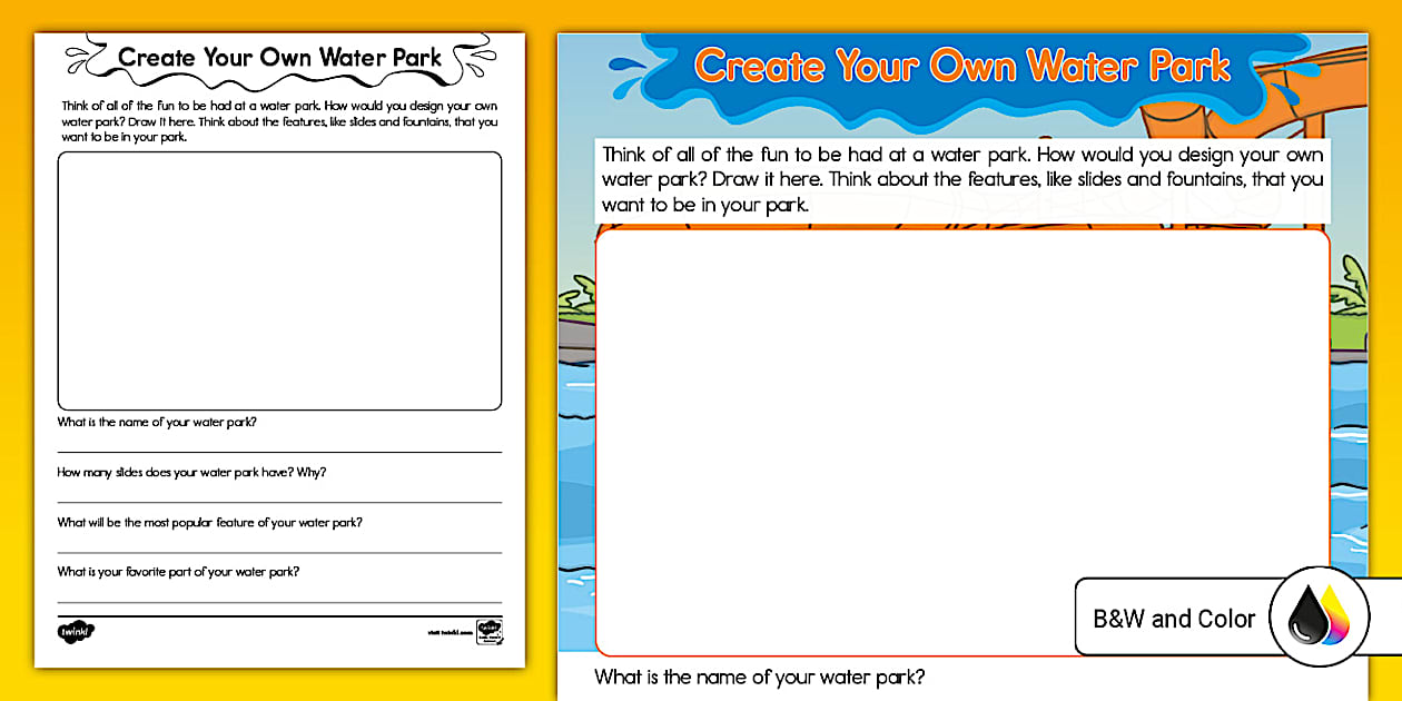 Design Your Own Water Park for K-2nd Grade (teacher made)