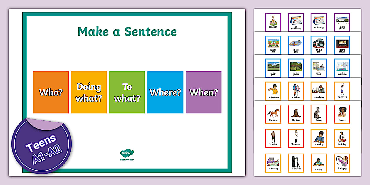 ESL Make a Sentence Cards [Teens, A1-A2] - Twinkl
