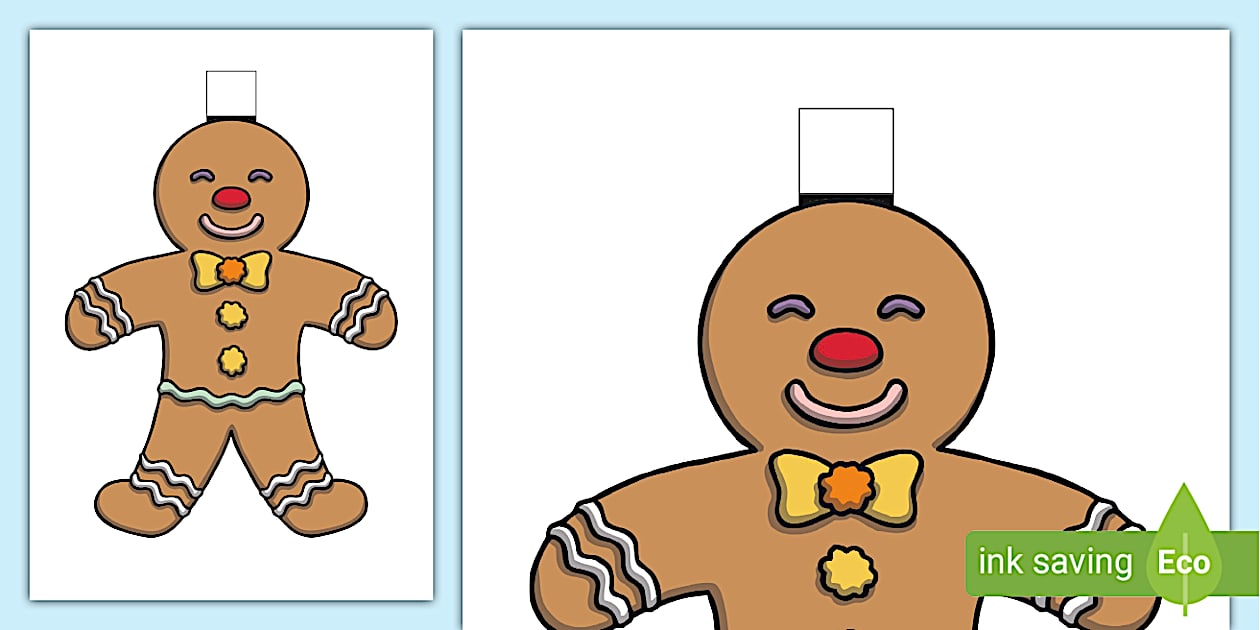 Christmas Gingerbread Man Bunting (teacher made) - Twinkl