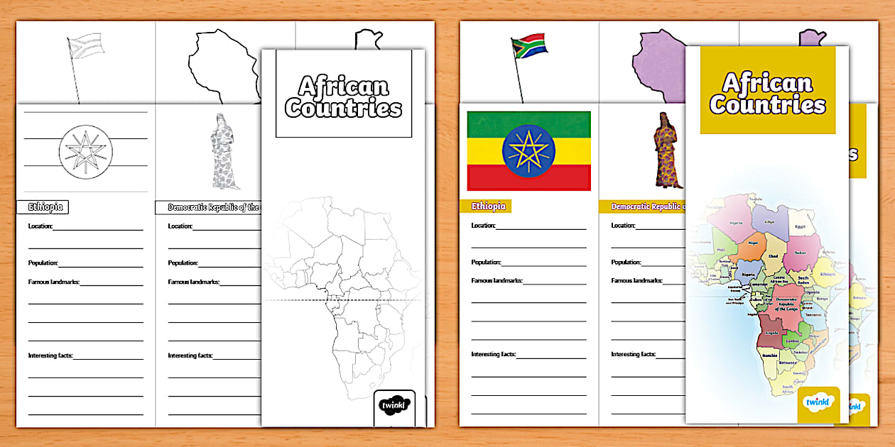African Countries Leaflet Template (teacher made) - Twinkl