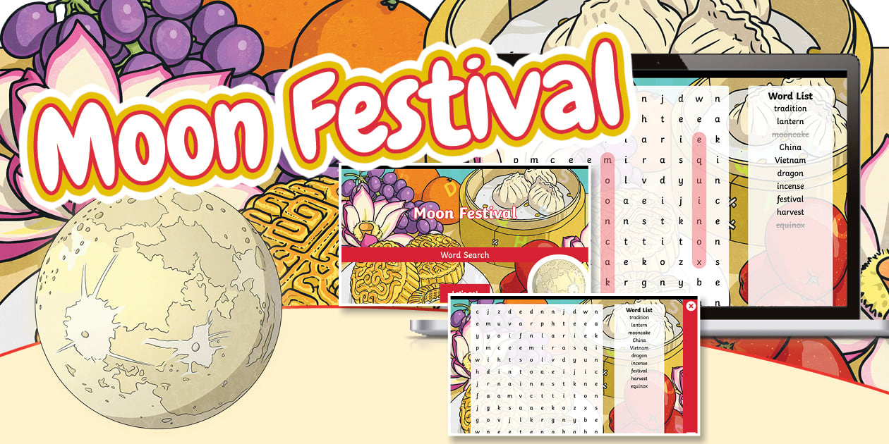 Moon Festival Interactive Word Search - Twinkl
